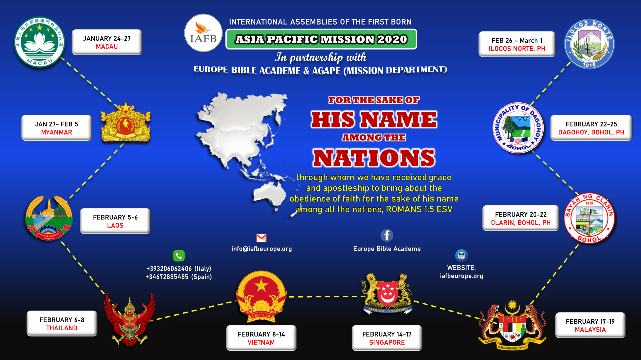 ASIA PACIFIC MISSION 2020 (Day 1) — IAFB EUROPE