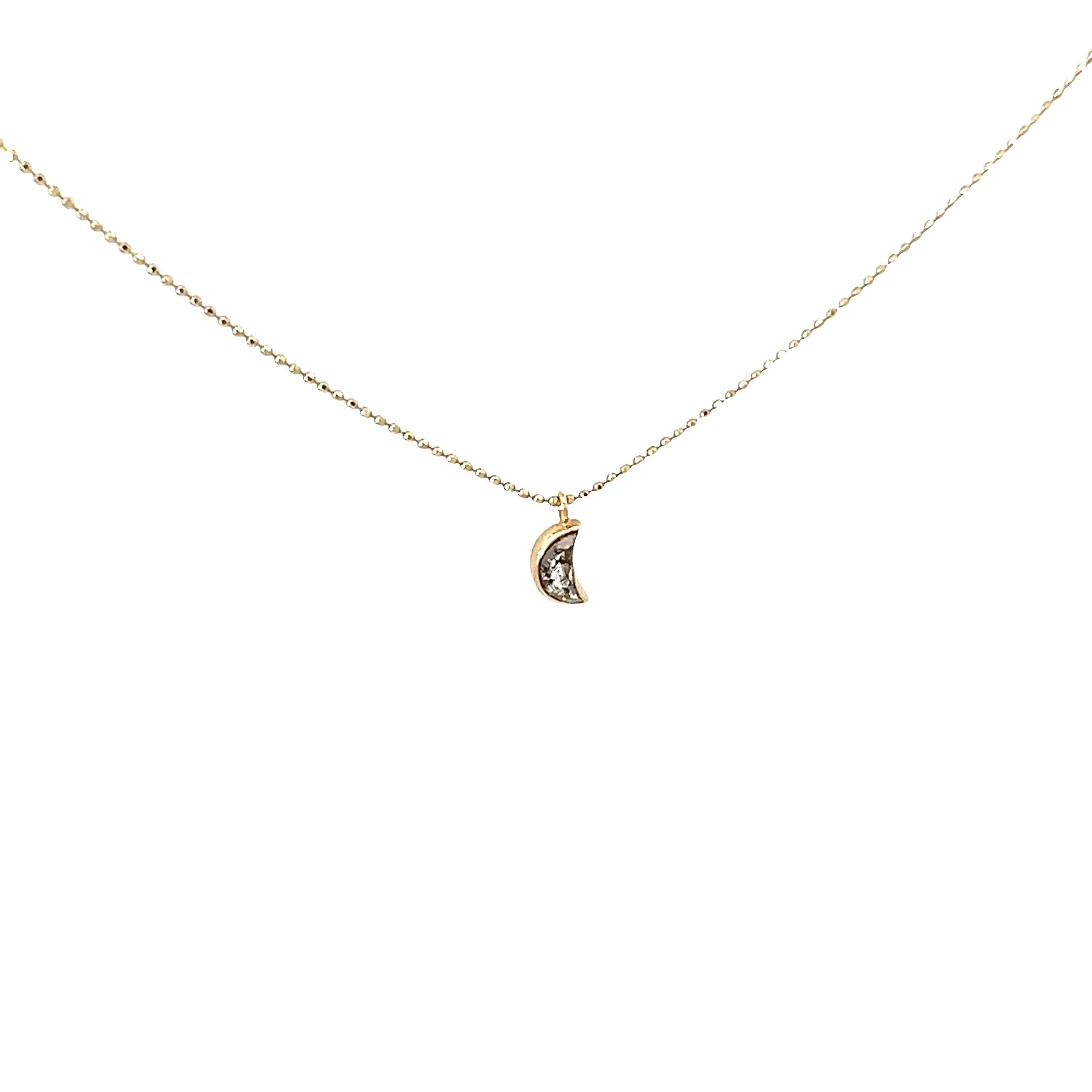 Crescent Moon Salt & Pepper Diamond Necklace - ONE OF A KIND — Irden ...