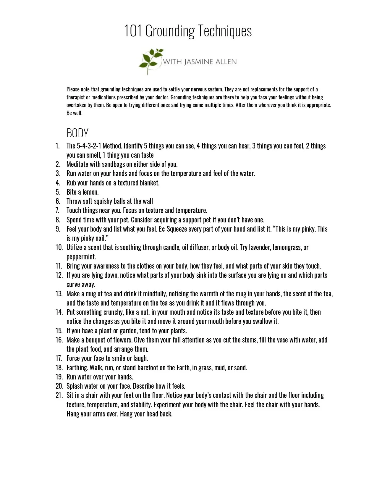 101 Grounding Techniques — The Tree Yoga Cooperative