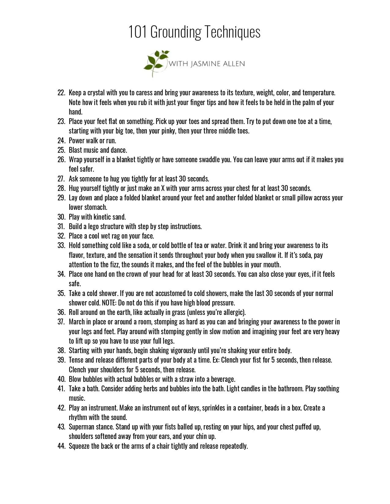 101 Grounding Techniques — The Tree Yoga Cooperative