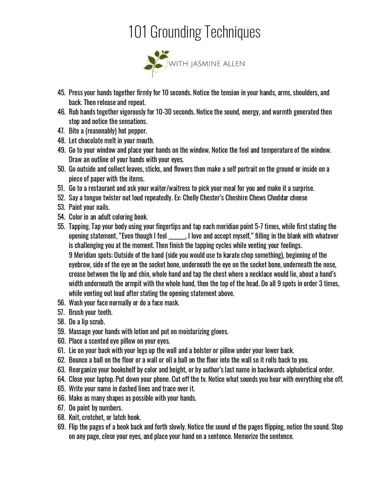 101 Grounding Techniques — The Tree Yoga Cooperative