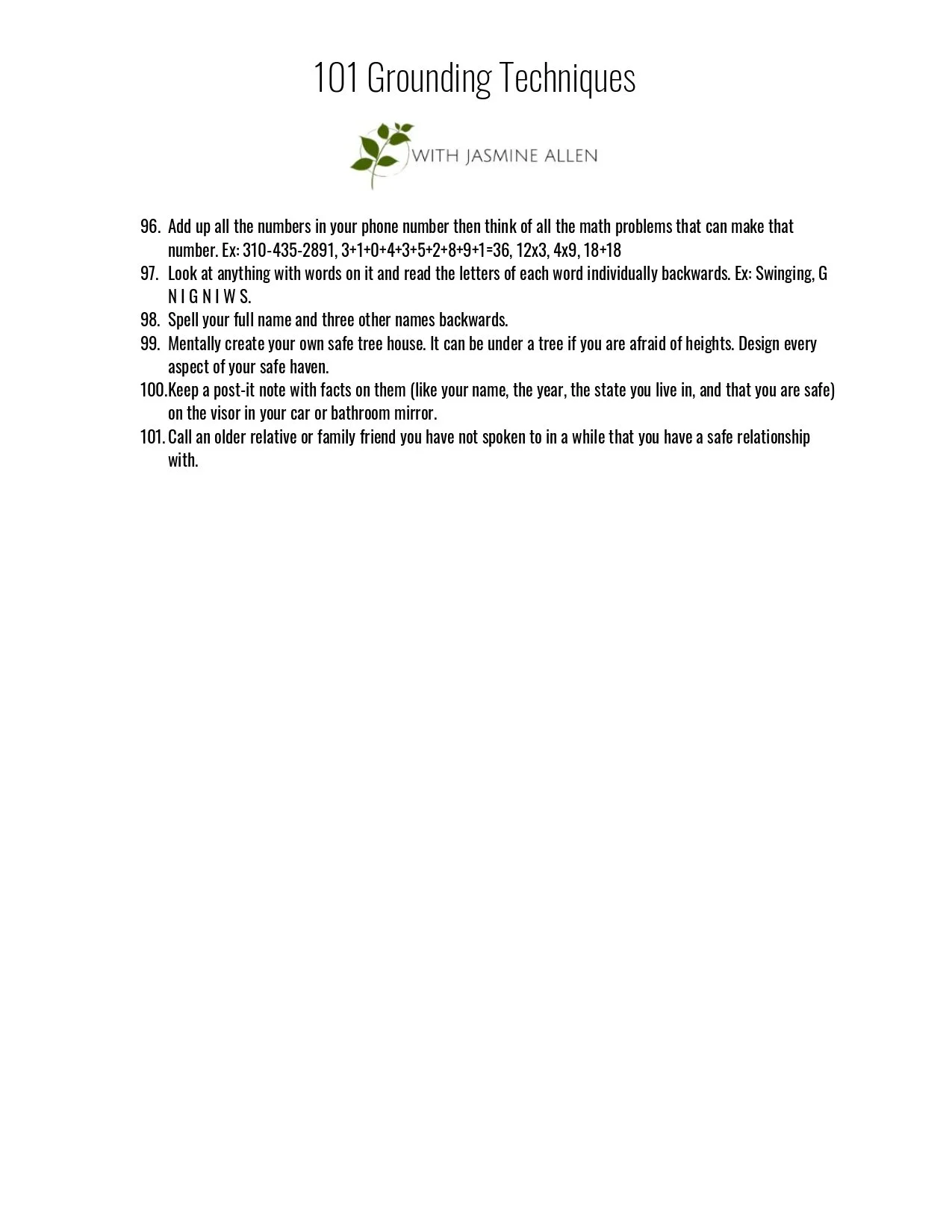 101 Grounding Techniques — The Tree Yoga Cooperative