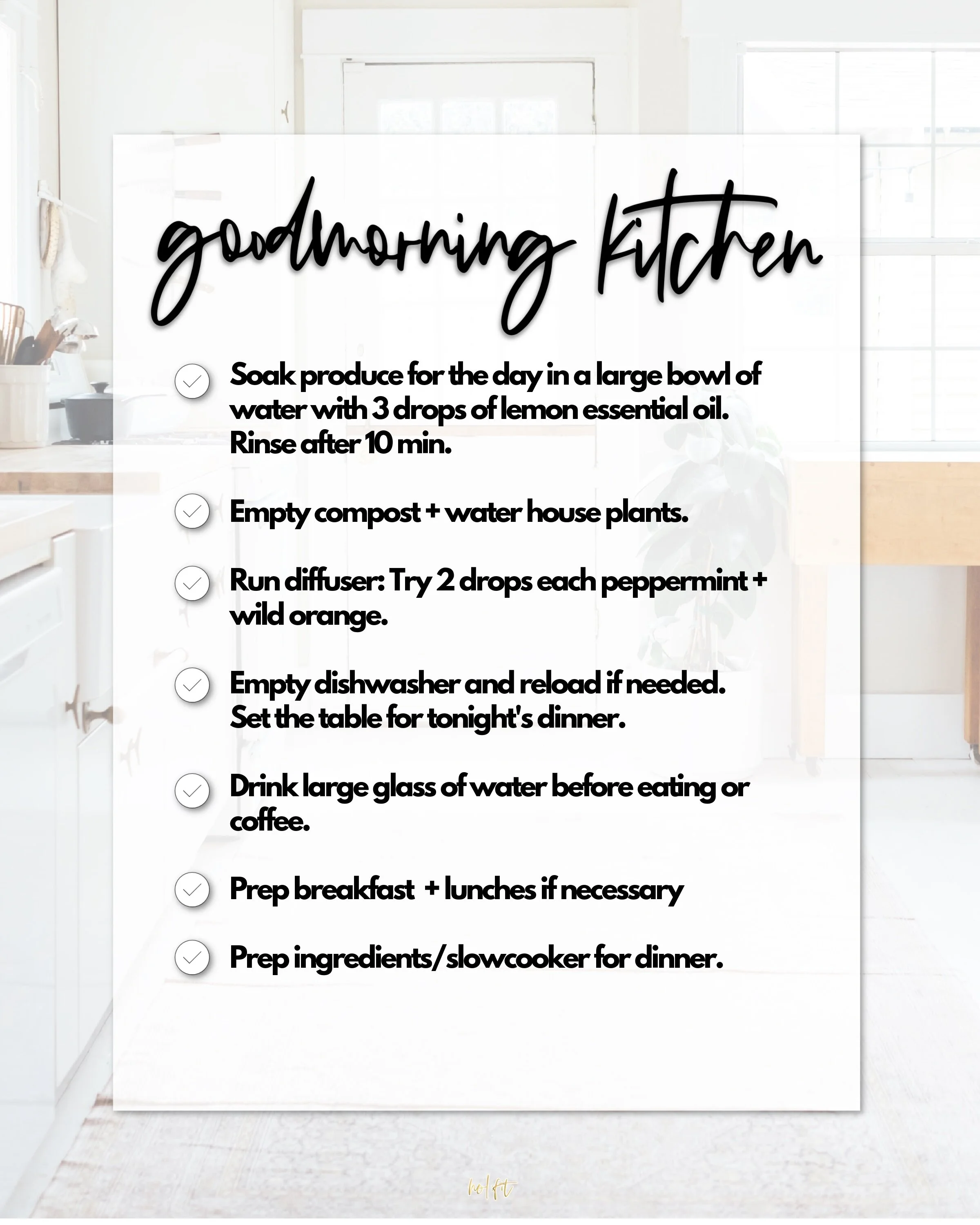 Morning + Evening Kitchen Routines — HOL:FIT