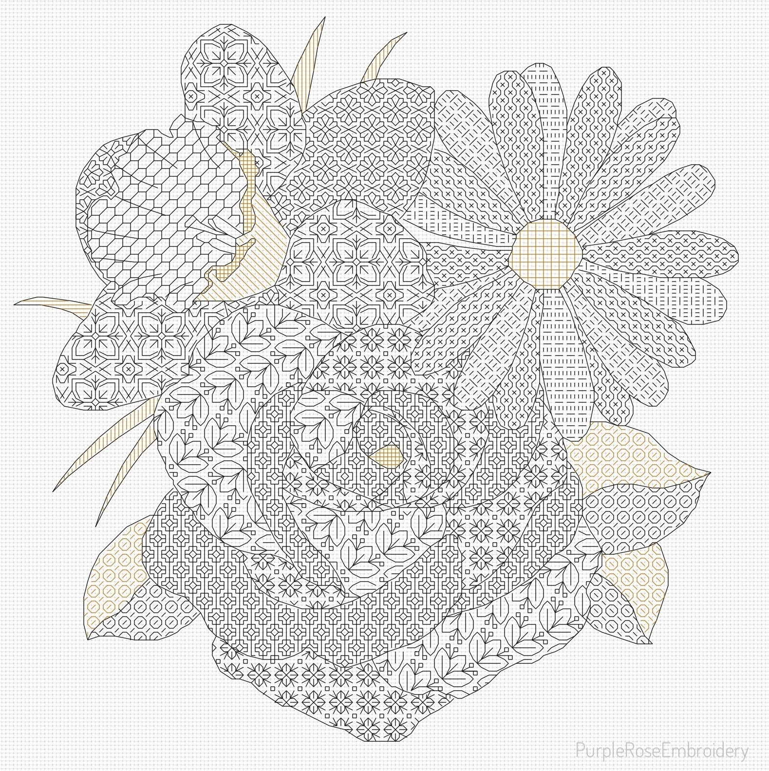 The Humphrey and Eric Blackwork embroidery Kit Bundle — Purple Rose ...