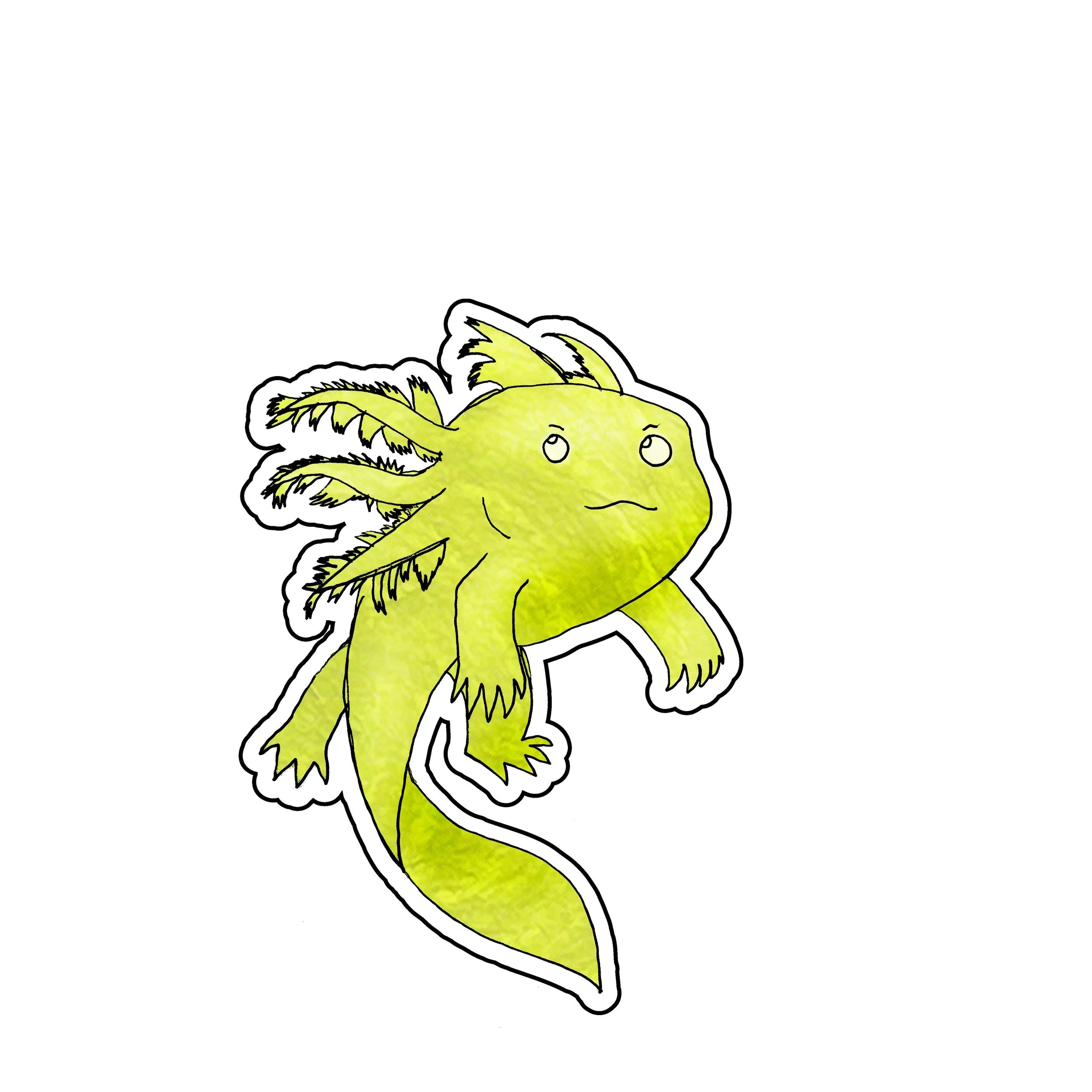 Nick Bursh - Glitter Axolotl Sticker — ArtWorking