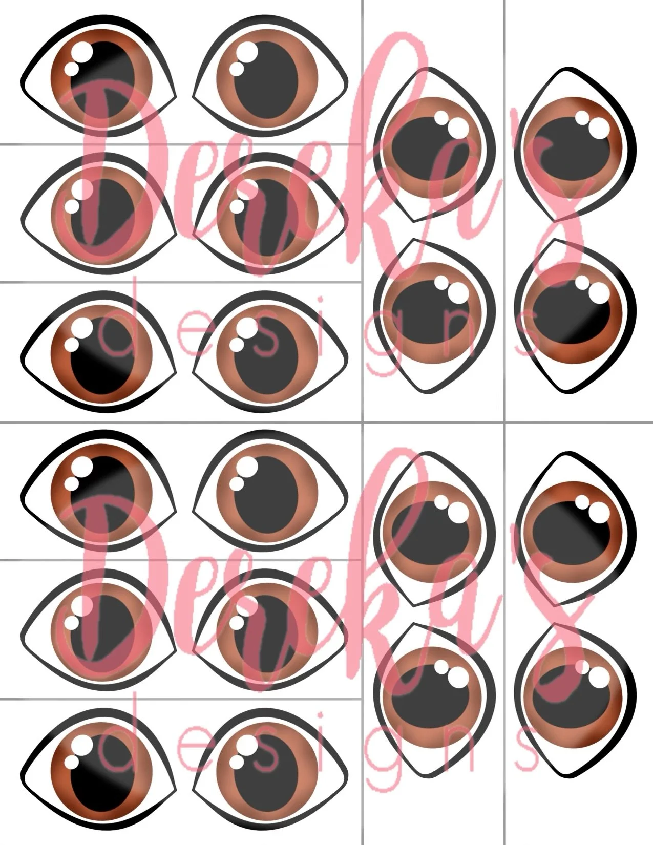 Kitten (brown) - Vinyl Eyes — Dereka's Designs