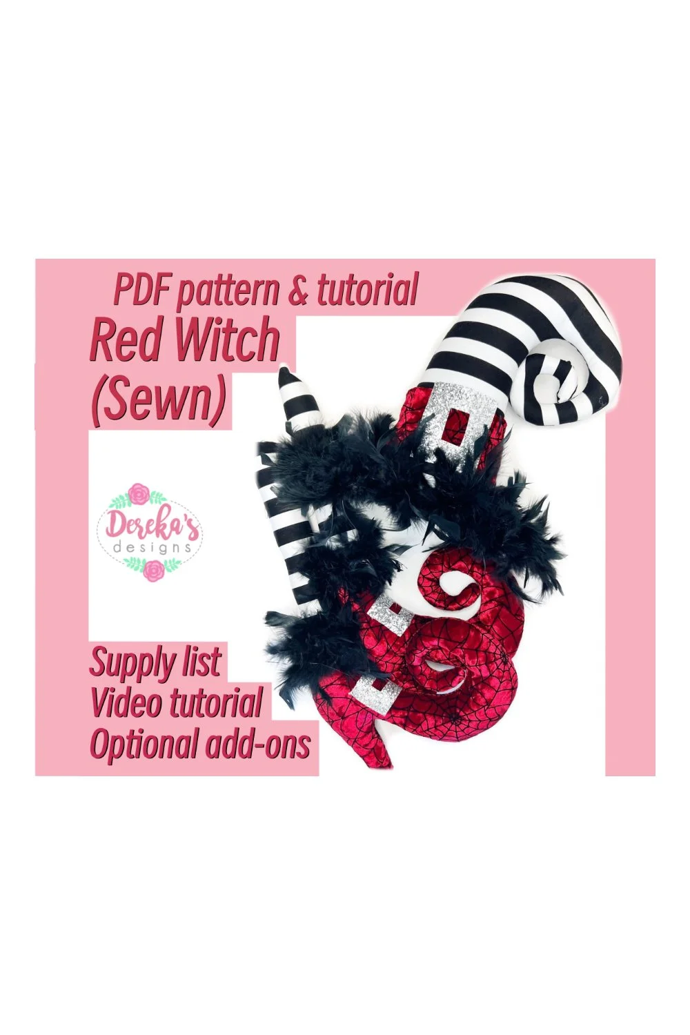 Red and Black Witch (sewn) - Digital Download — Dereka's Designs