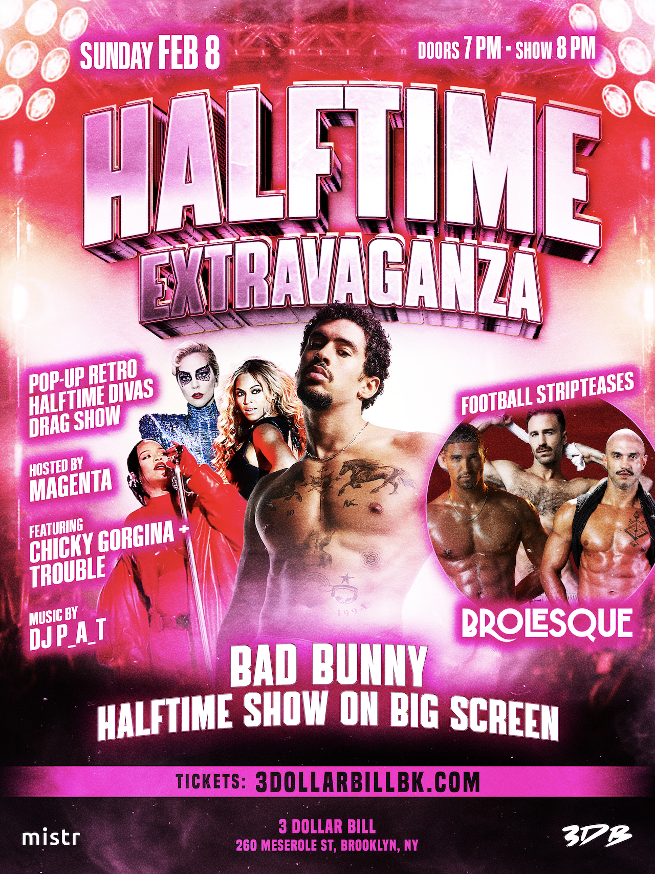 HALFTIME EXTRAVAGANZA — 3 Dollar bill