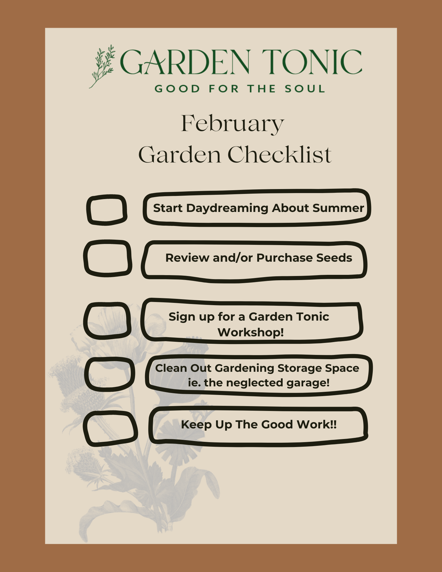 February Gardener's Checklist — Garden Tonic