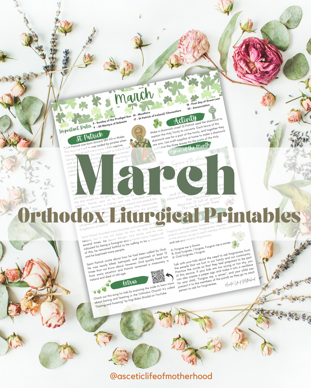 March Orthodox Liturgical Printable — Ascetic life of motherhood