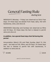 Orthodox Fasting Guidelines for Lent — Ascetic life of motherhood