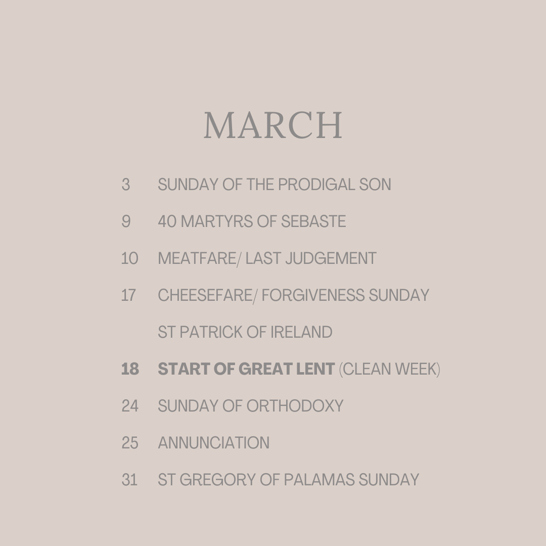 Living Liturgically in March Orthodox Christians — Ascetic life of ...