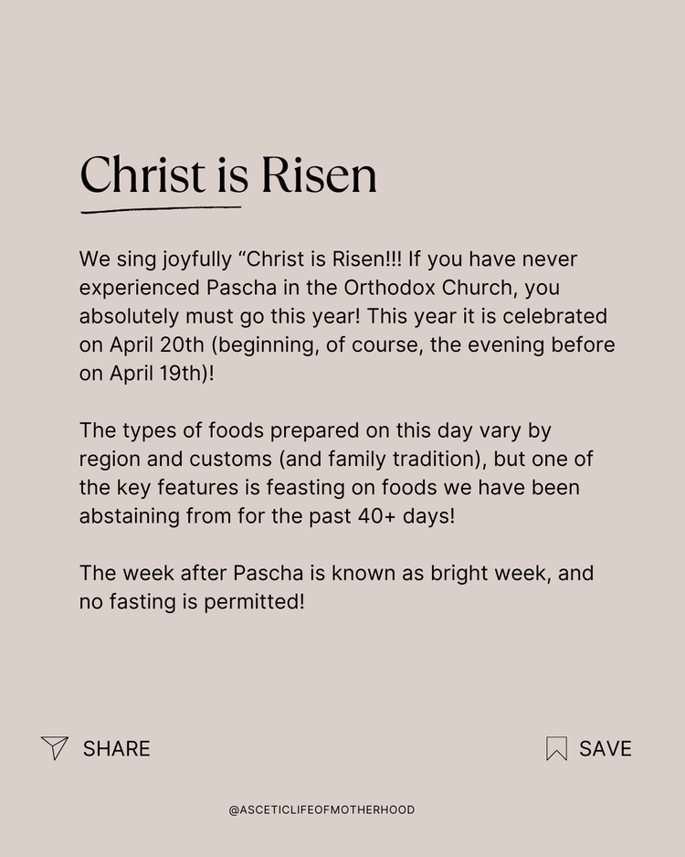 Orthodox Fasting Guidelines for Lent — Ascetic life of motherhood