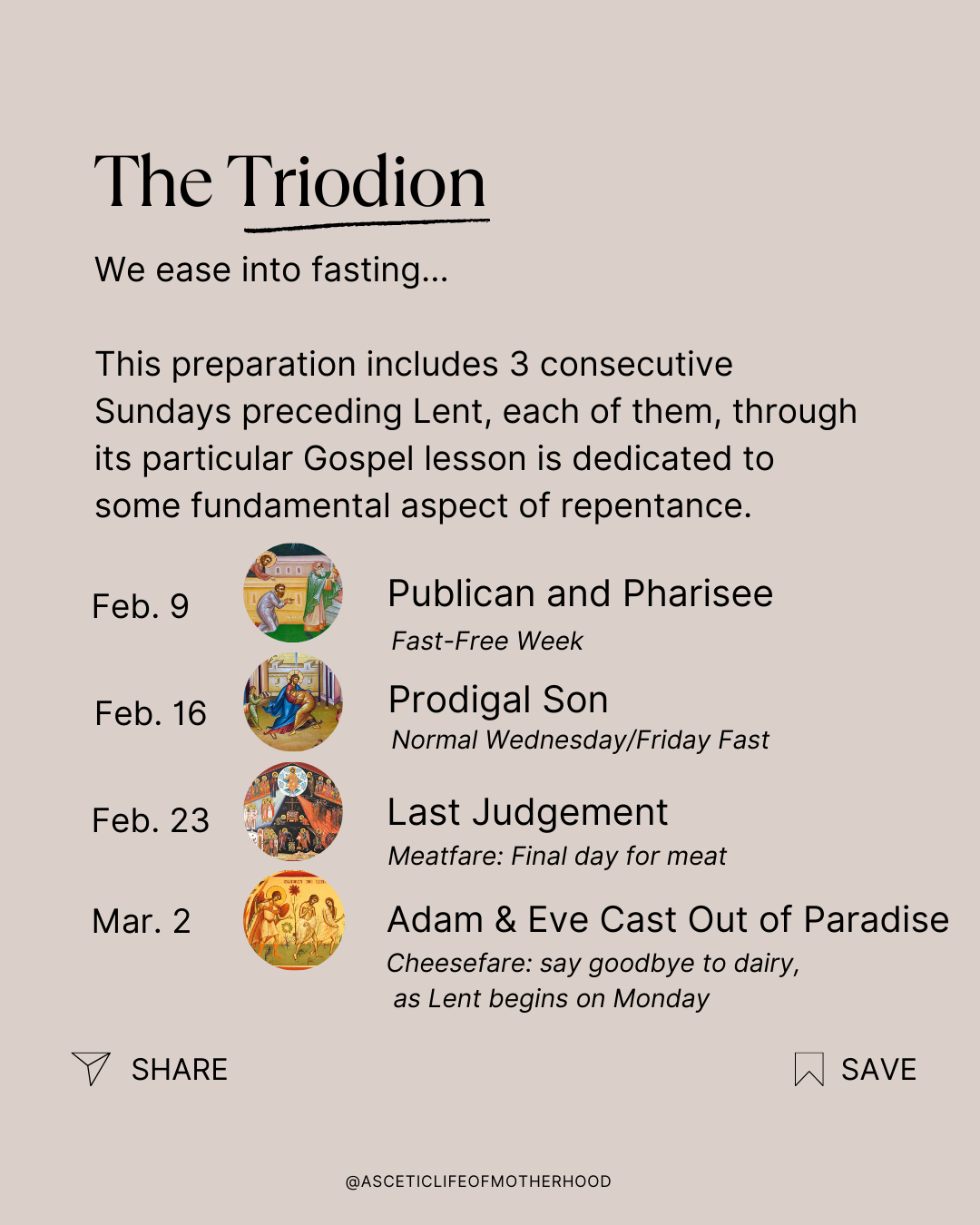 Orthodox Fasting Guidelines for Lent — Ascetic life of motherhood