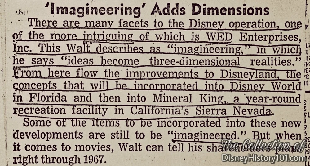 THE ORIGIN OF “IMAGINEERING” — Disney History 101