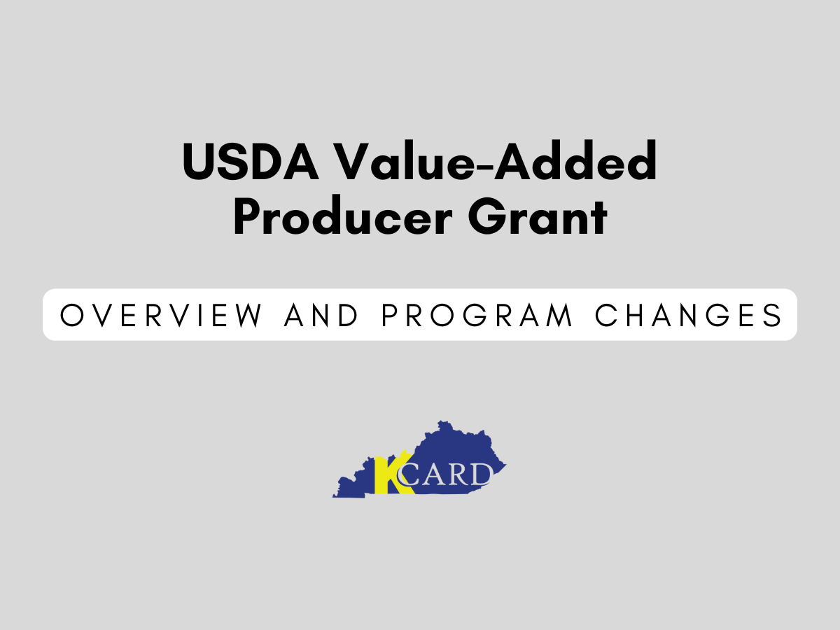USDA Value-Added Producer Grant: Overview and Program Changes ...
