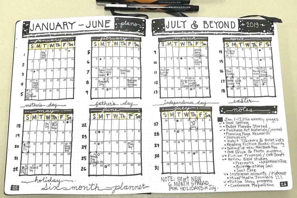 Bullet Journaling Calendar Page Ideas | Planning Layouts — Patricia ...