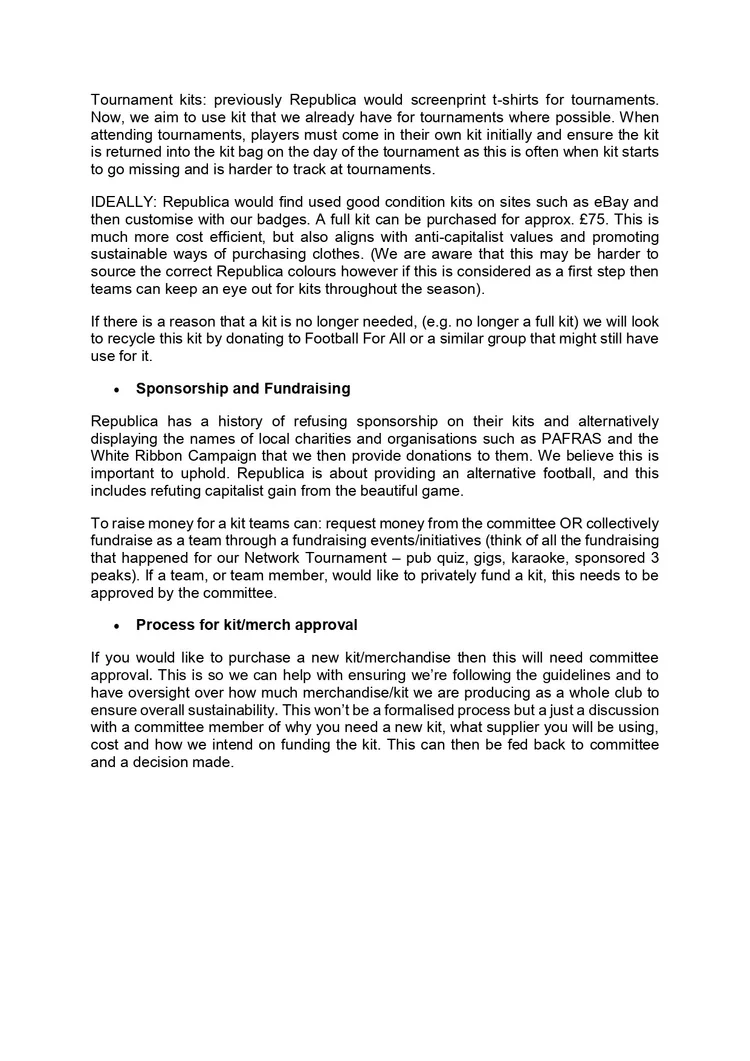Kit and Merch Guidelines — Republica Internationale FC
