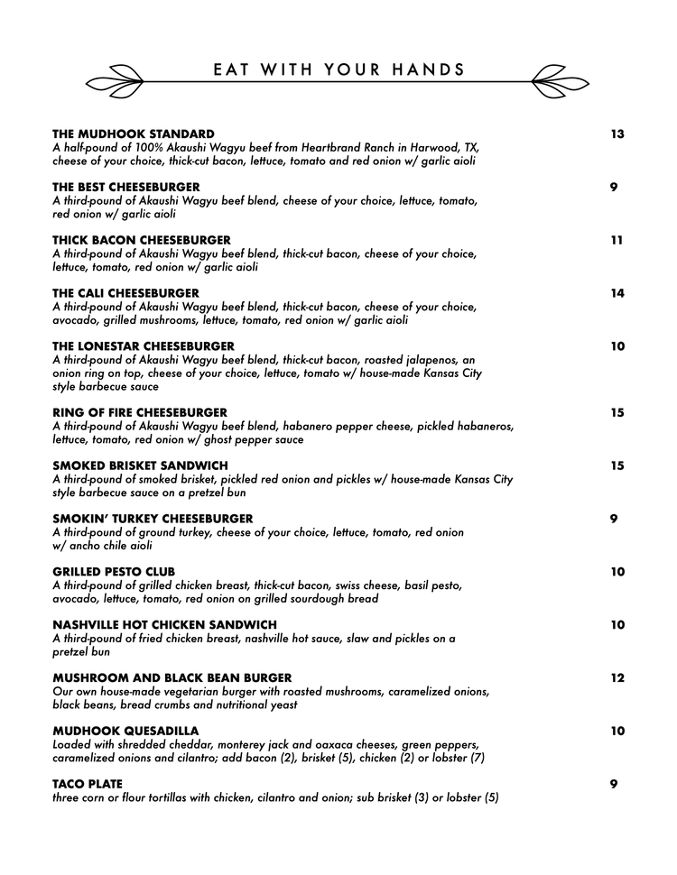 Menu — Mudhook