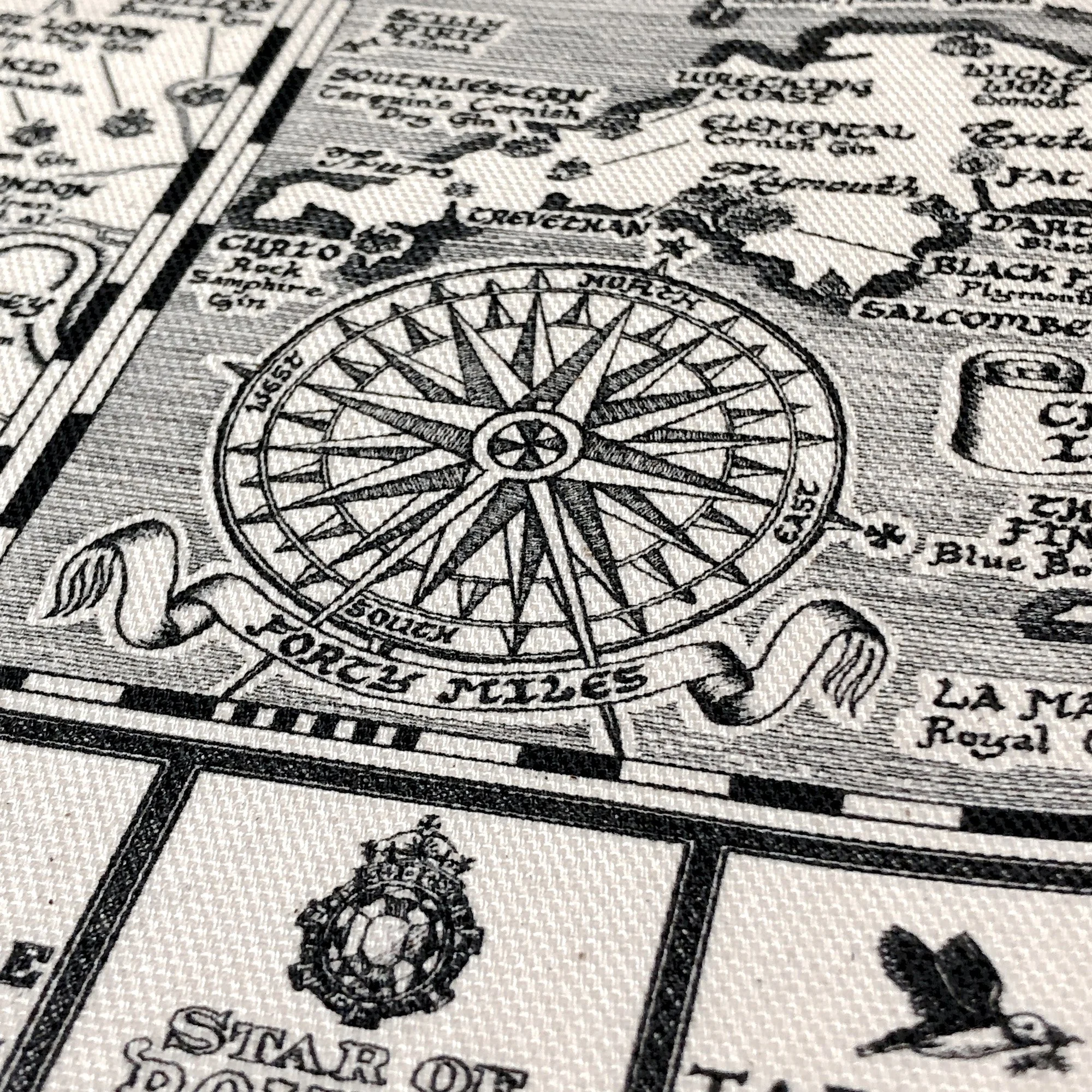 Manuscript Maps — The Gin Map Tea Towel