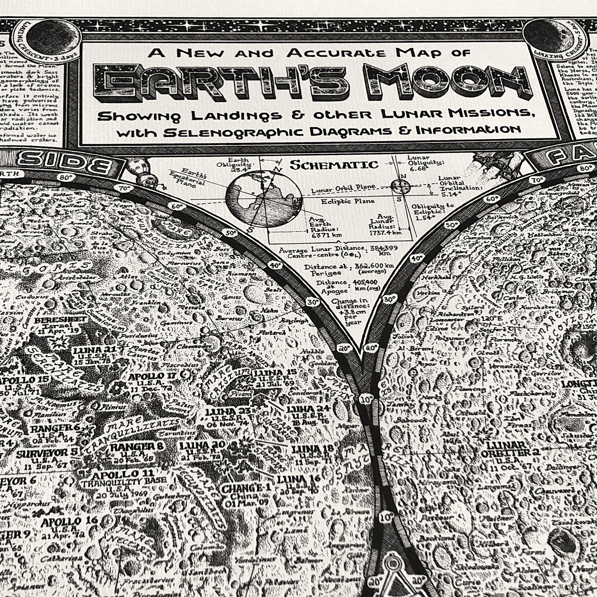 Manuscript Maps — Moon Map Jigsaw Puzzle 1000 pieces