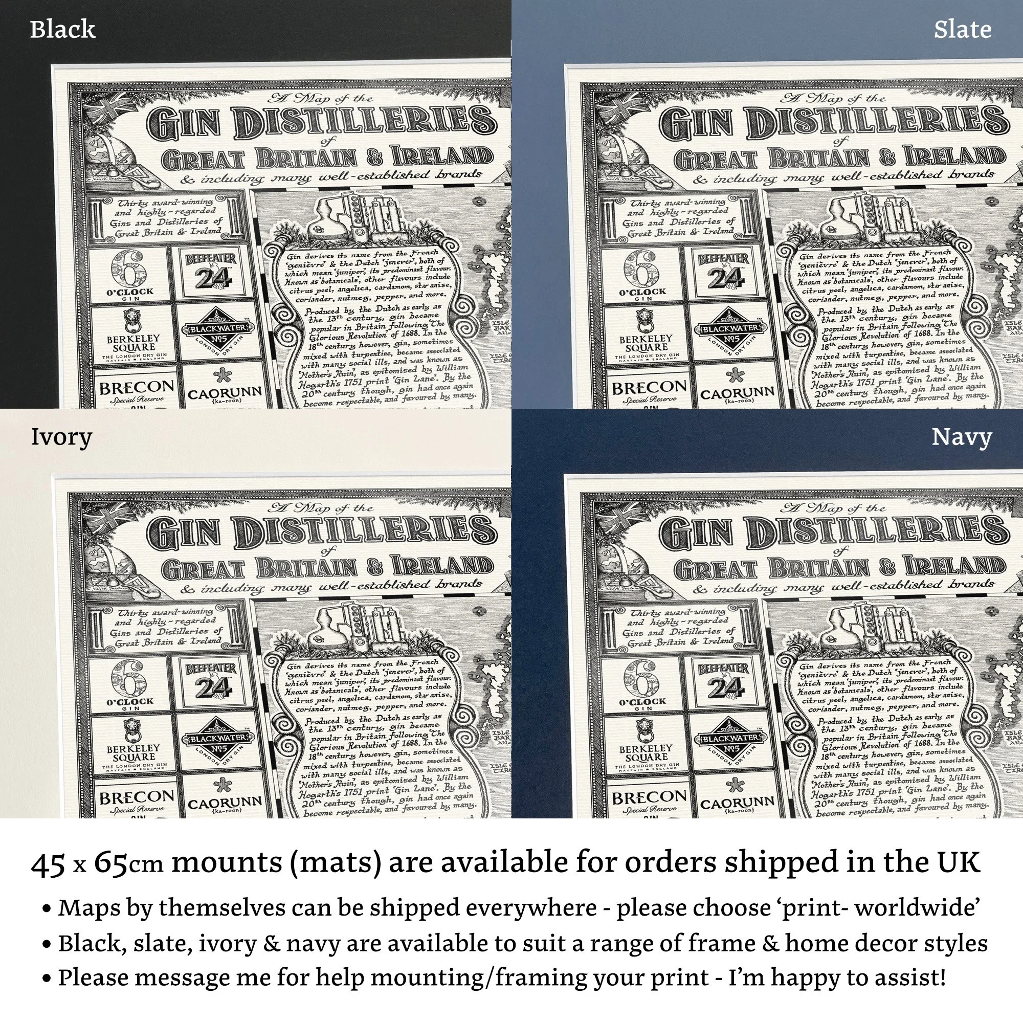 Manuscript Maps — Gin Distilleries of Britain & Ireland