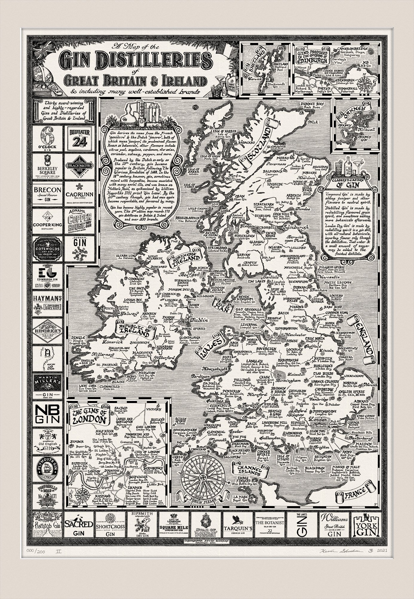 Manuscript Maps — Gin Distilleries of Britain & Ireland