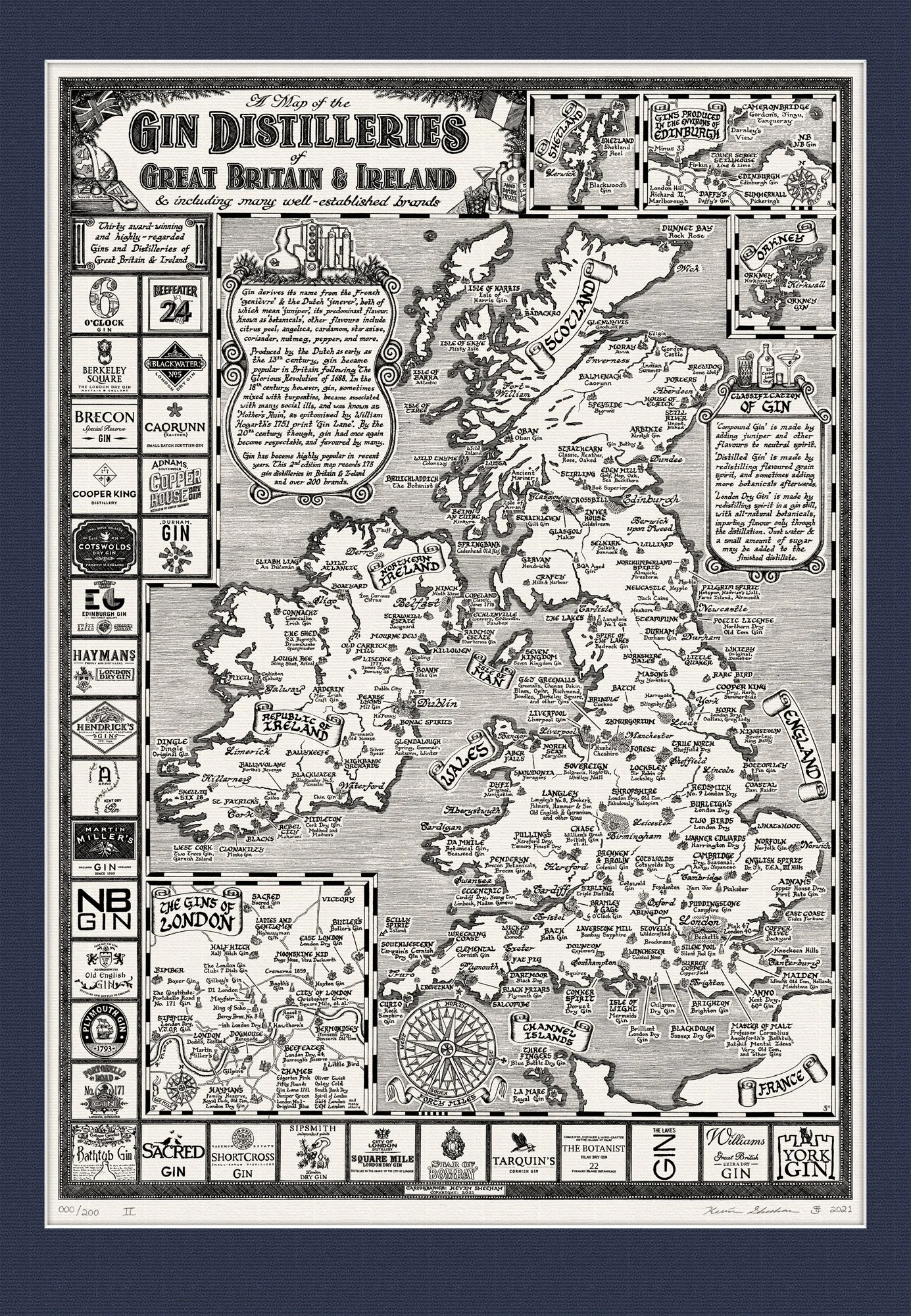 Manuscript Maps — Gin Distilleries of Britain & Ireland