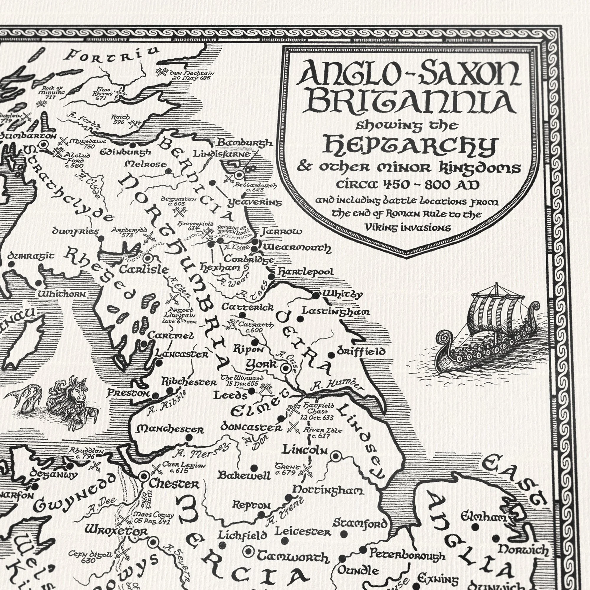 Manuscript Maps — Map of Anglo-Saxon Britannia