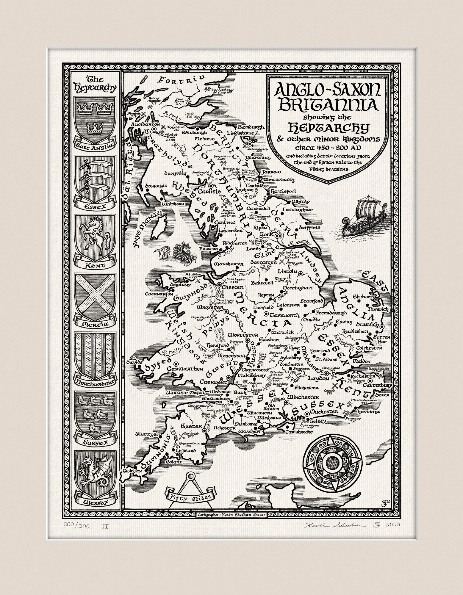 Manuscript Maps — Map of Anglo-Saxon Britannia