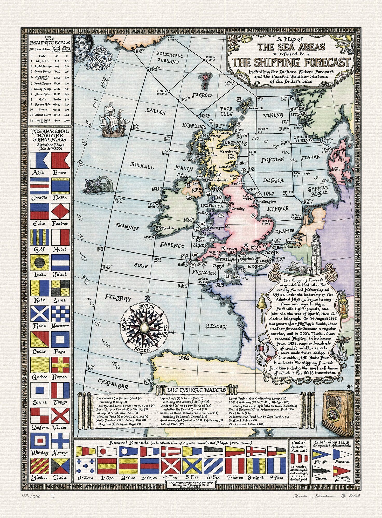 Manuscript Maps — Colour Shipping Forecast Map