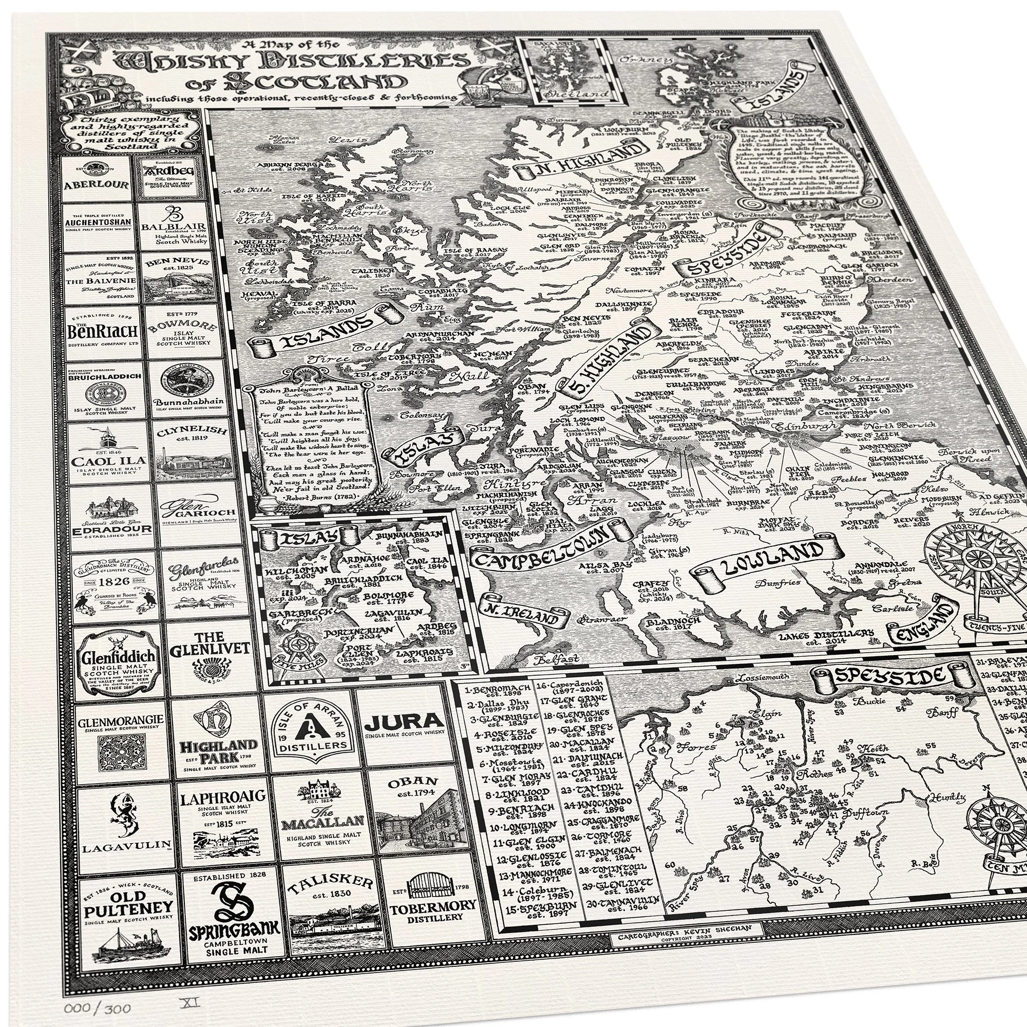 Manuscript Maps — Scotland Whisky Map