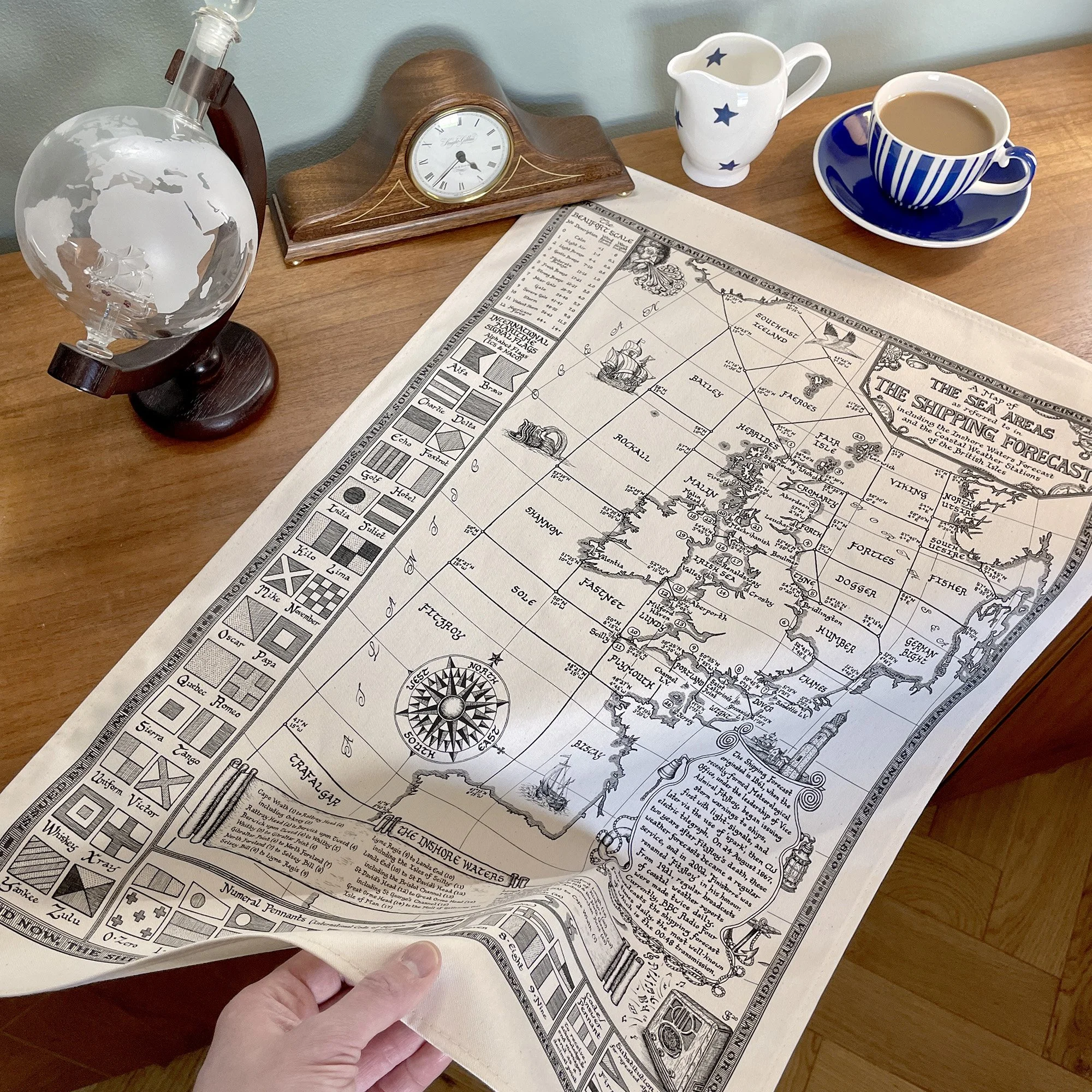 Manuscript Maps — Shipping Forecast Map Tea Towel
