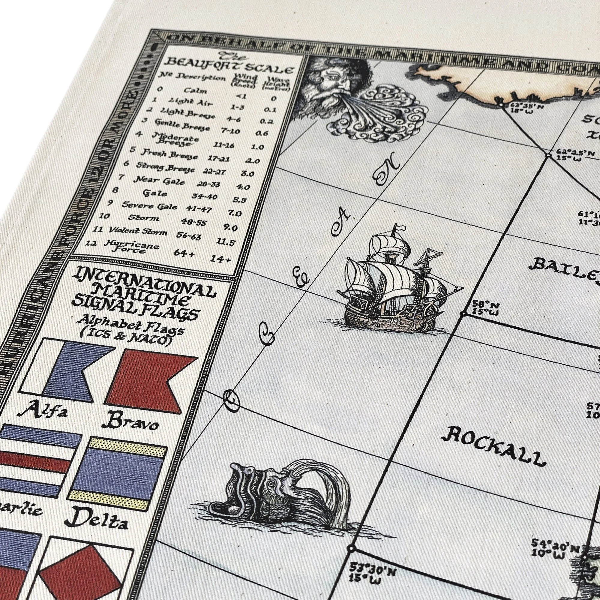 Manuscript Maps — Colour Shipping Forecast Tea Towel