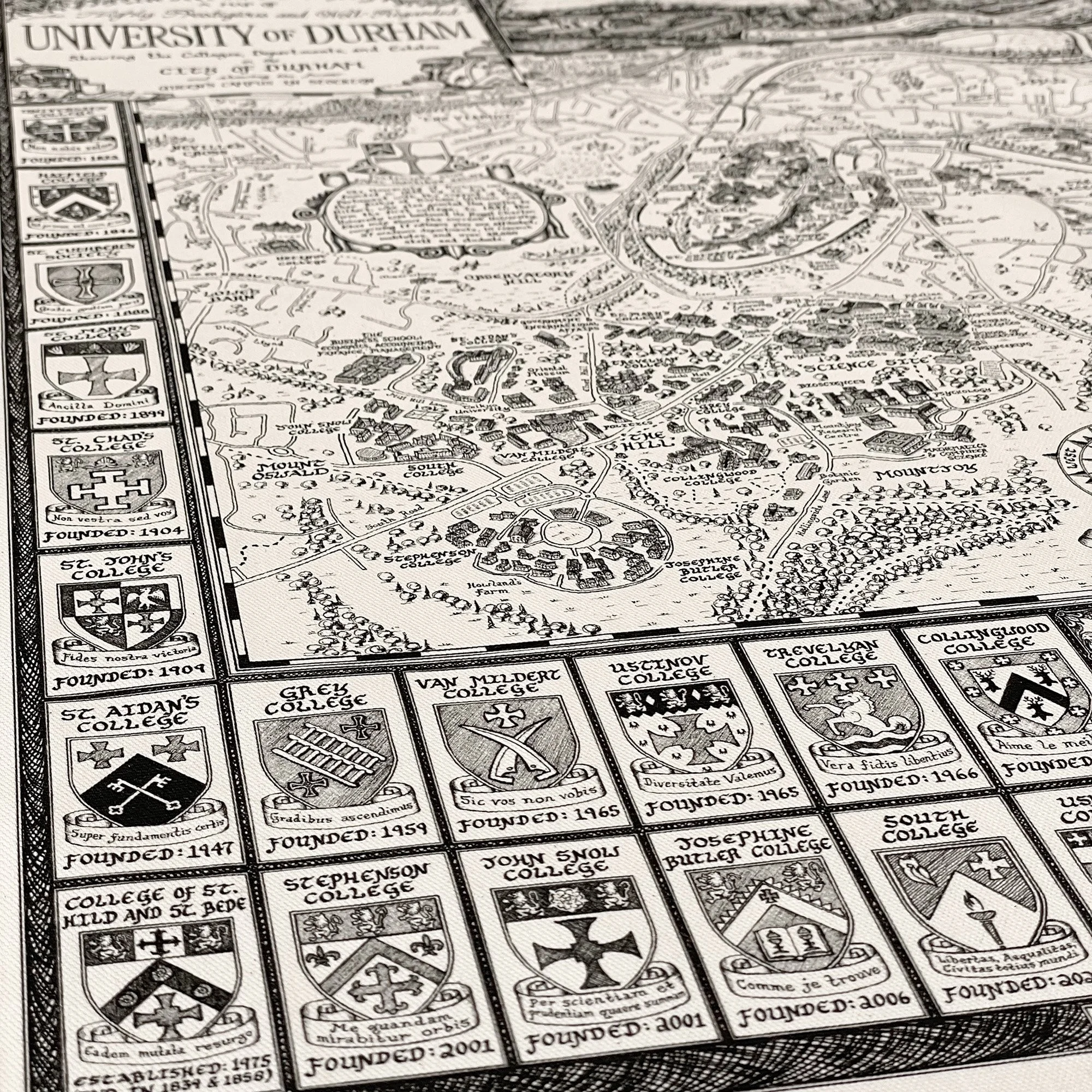 Manuscript Maps — Durham University Tea Towel