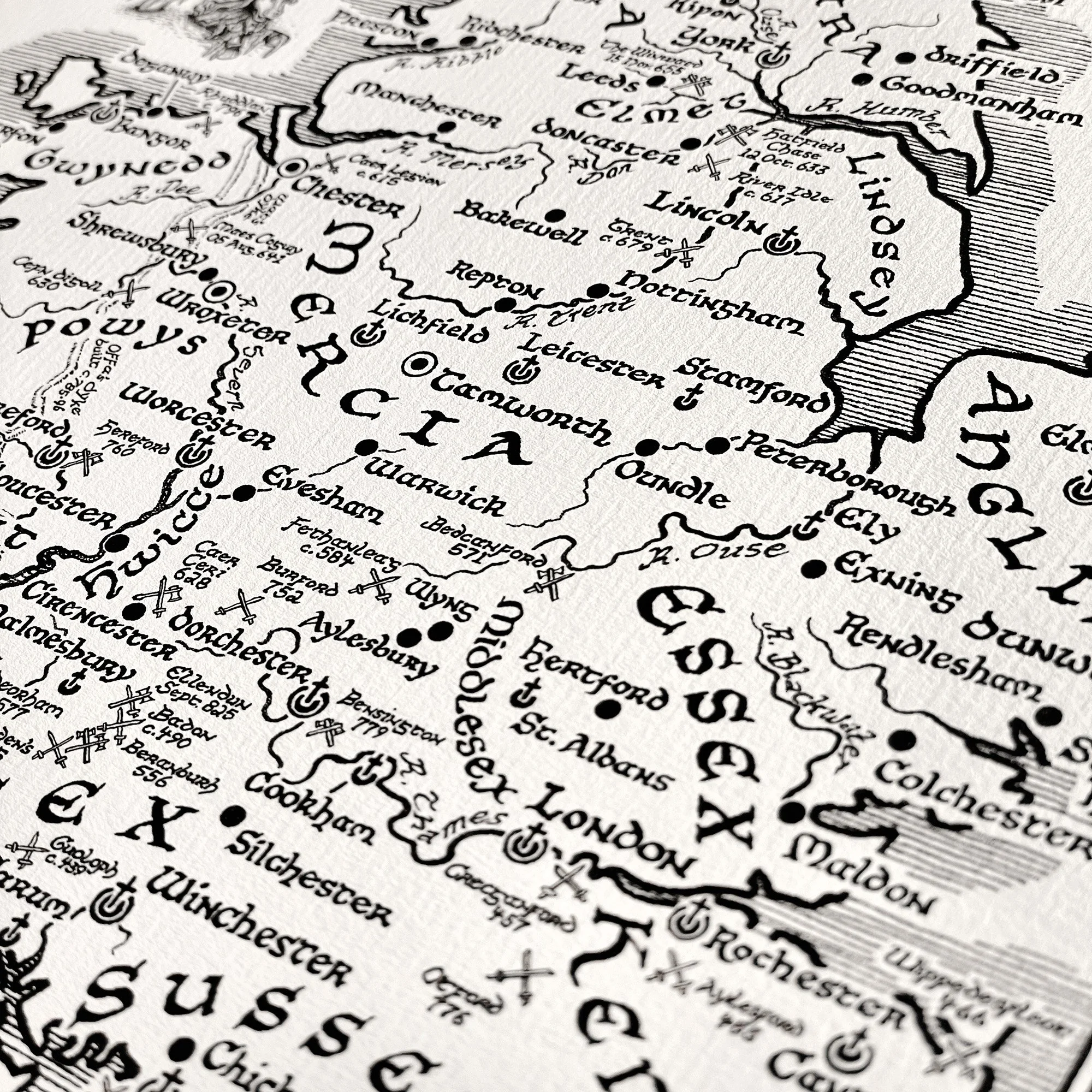 Manuscript Maps — Map of Anglo-Saxon Britannia