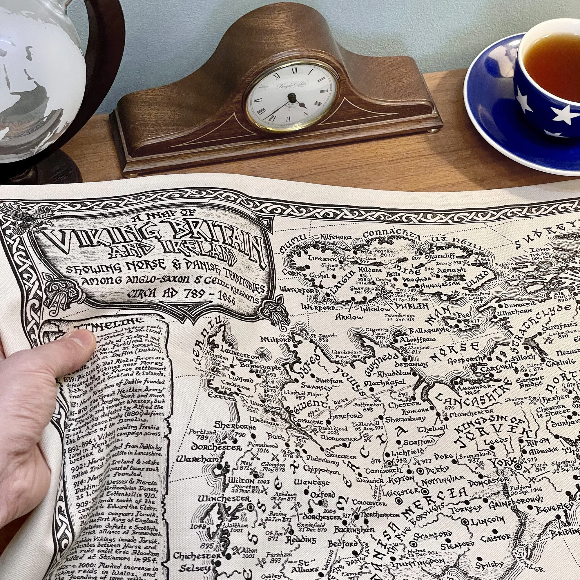 Manuscript Maps — Viking Britain Tea Towel