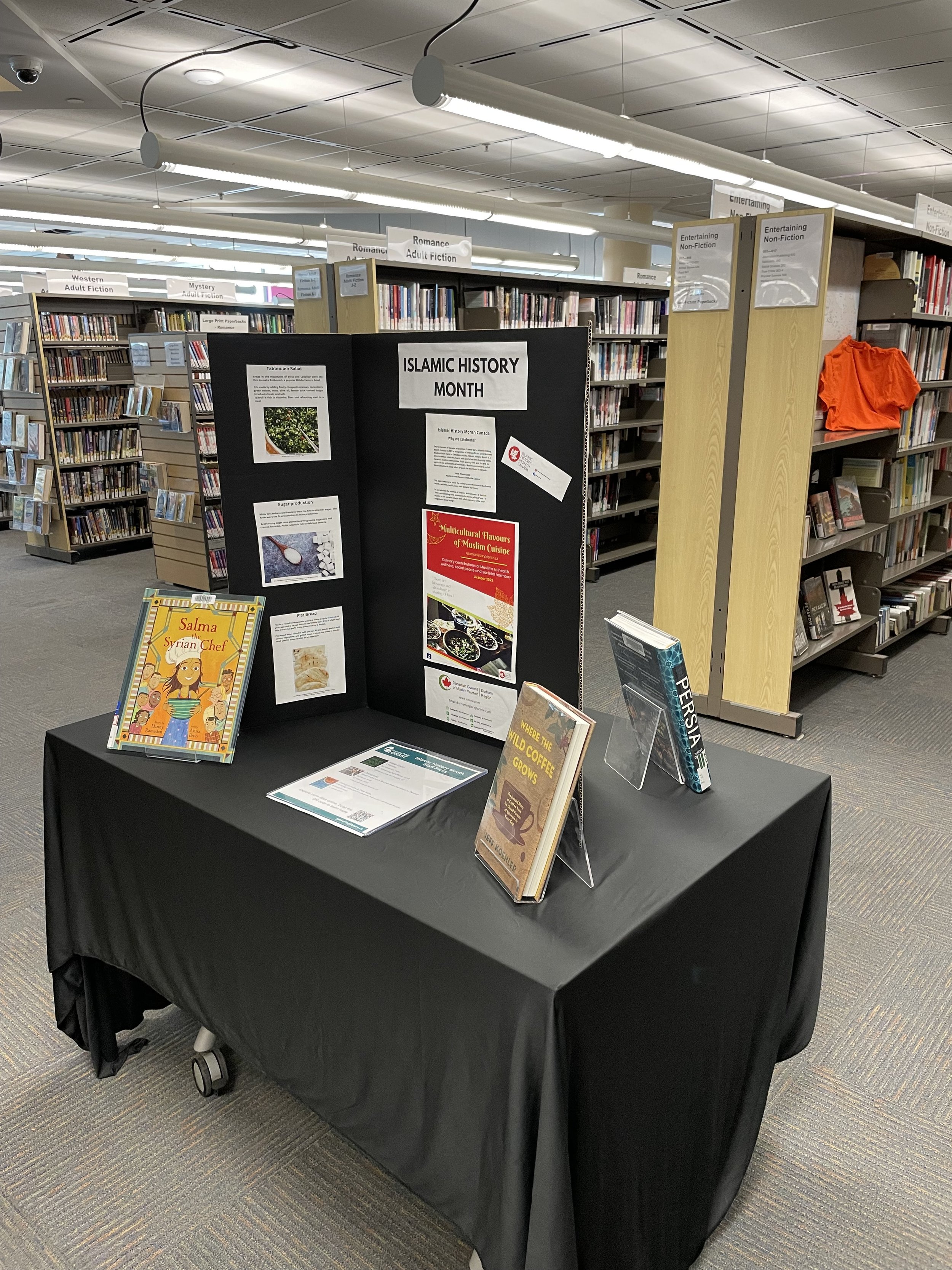 Table displays and showcases at local libraries for Islamic History ...