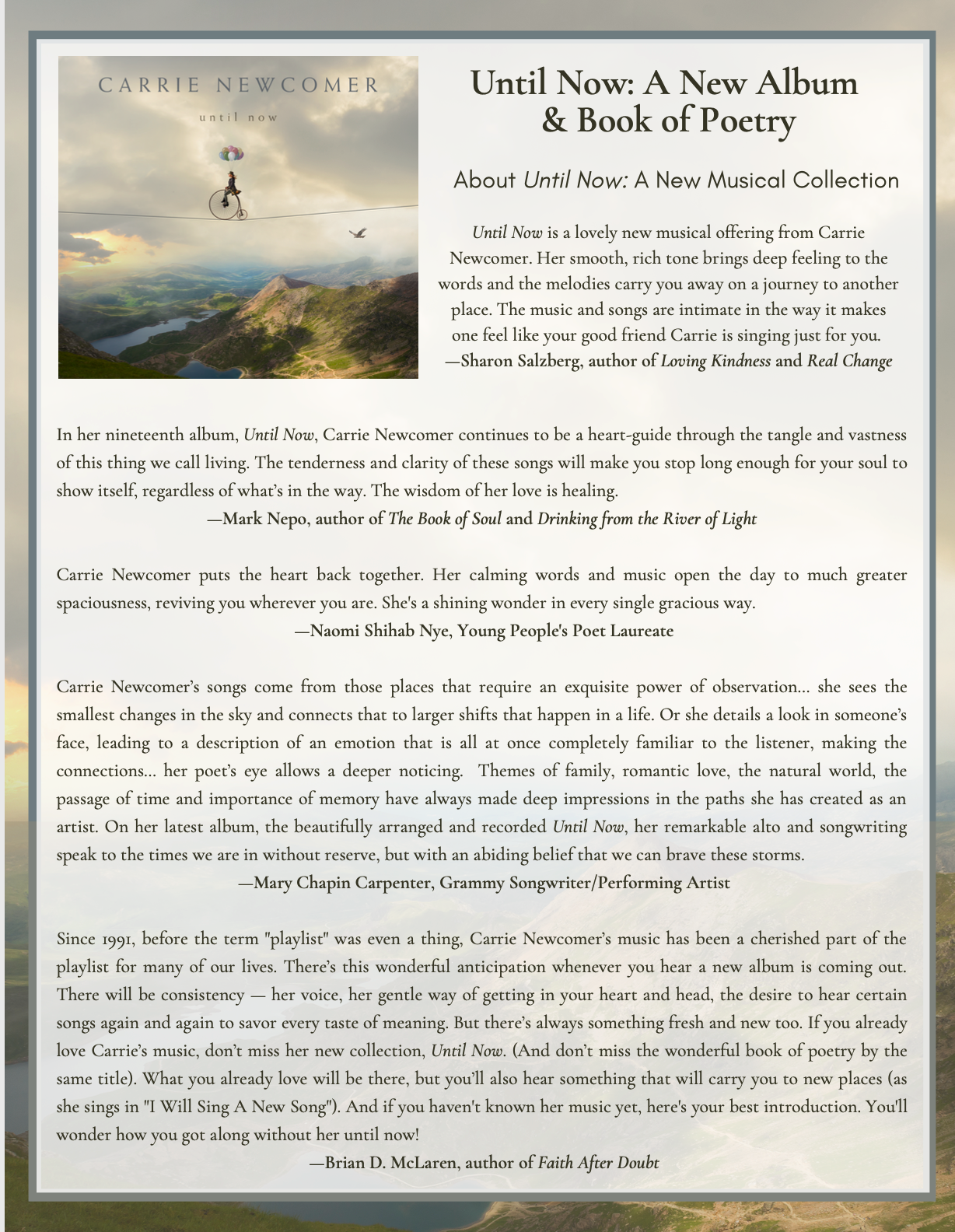 Materials — Carrie Newcomer