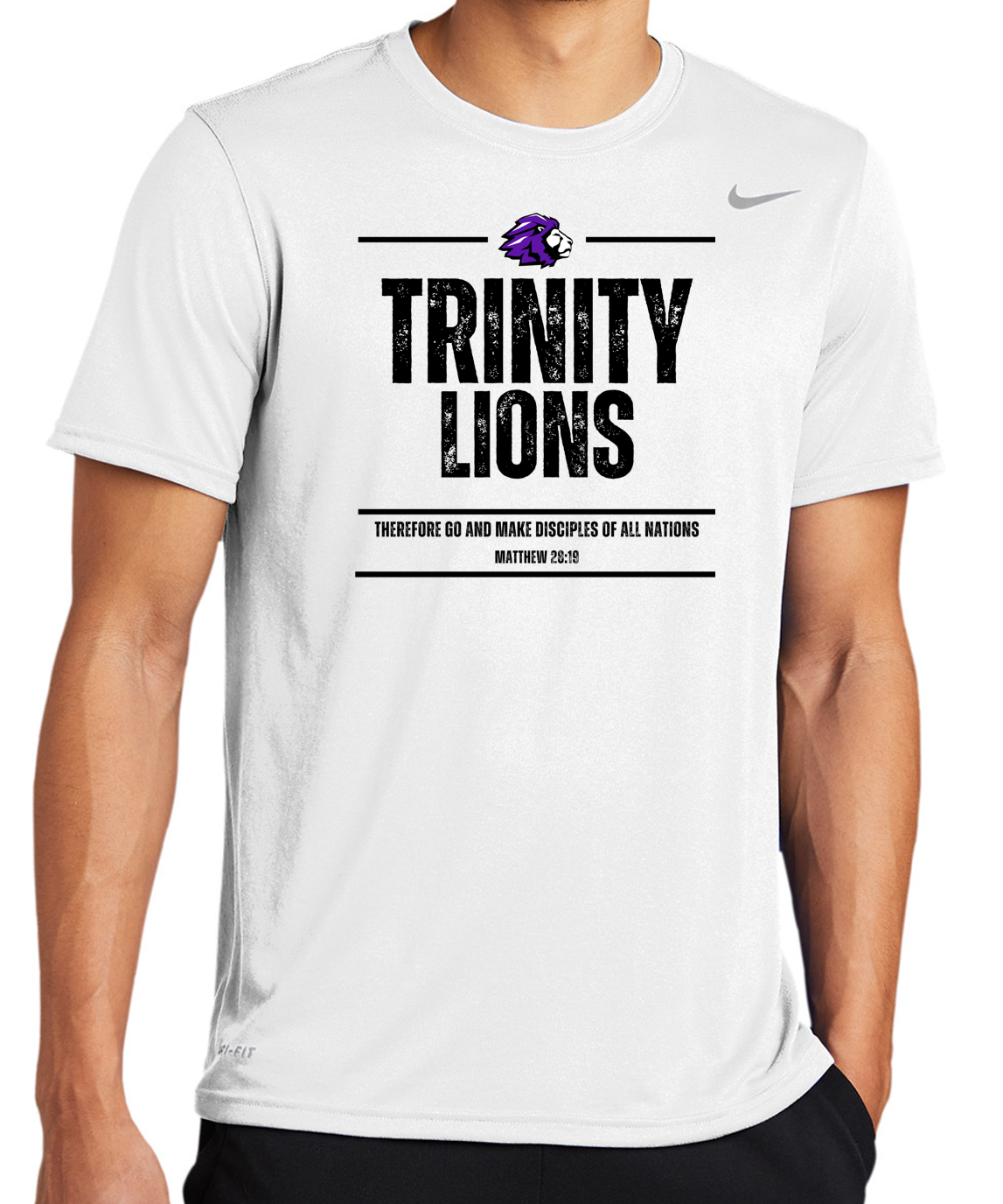 Trinity Lions Matthew 28:19 Nike Cotton & Dri Fit T-Shirt Youth & Adult ...
