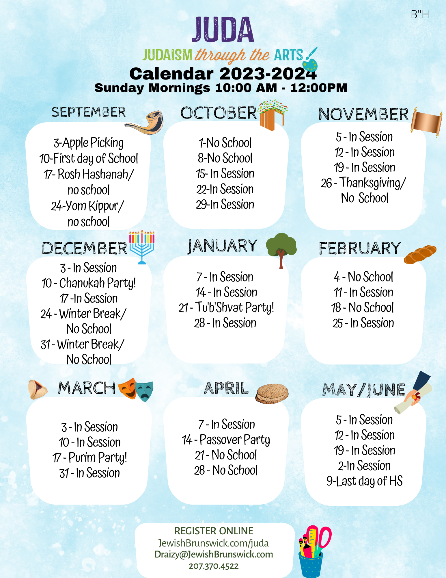 Juda Calendar — Chabad Jewish Center