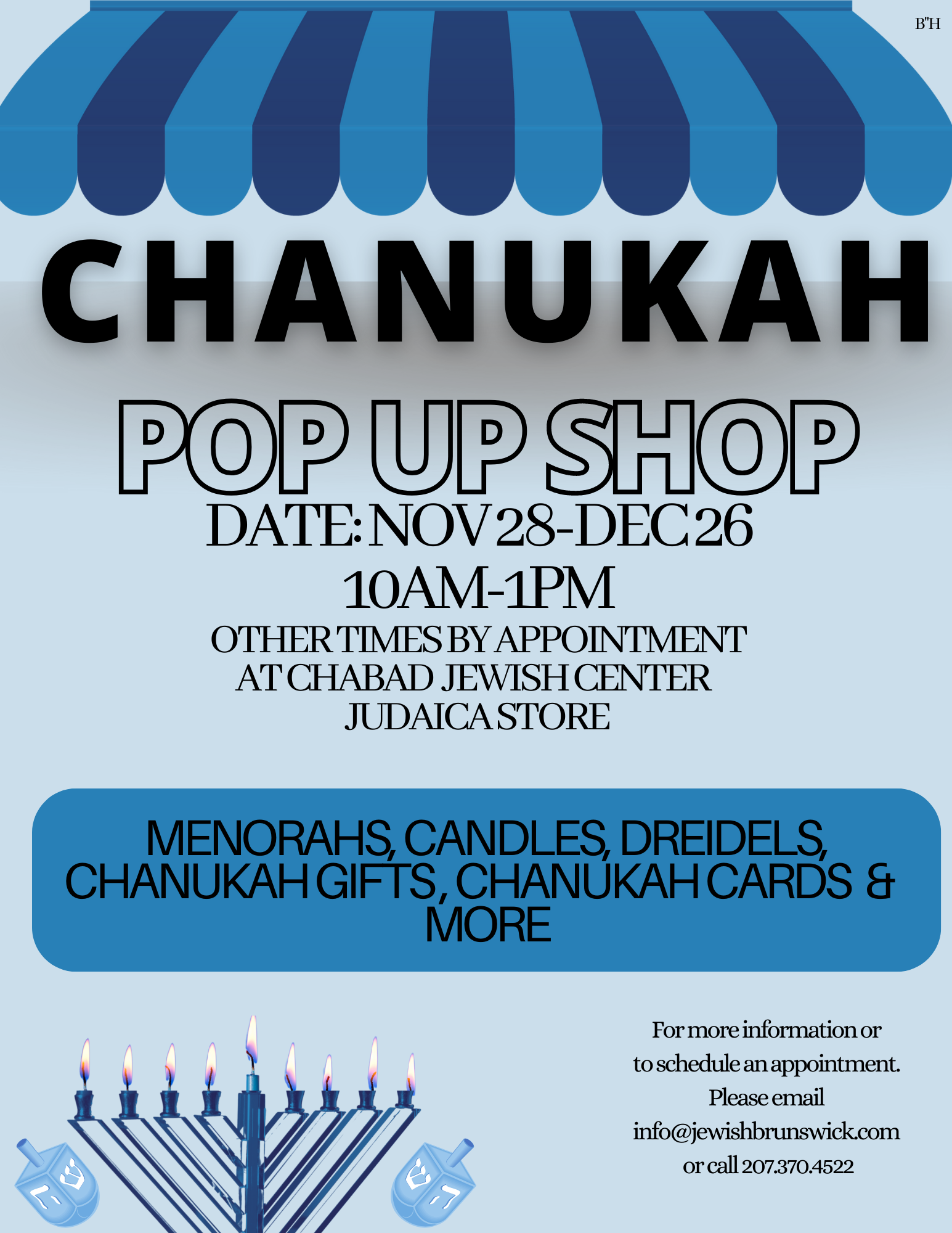 Chanukah Pop Up Shop — Chabad Jewish Center