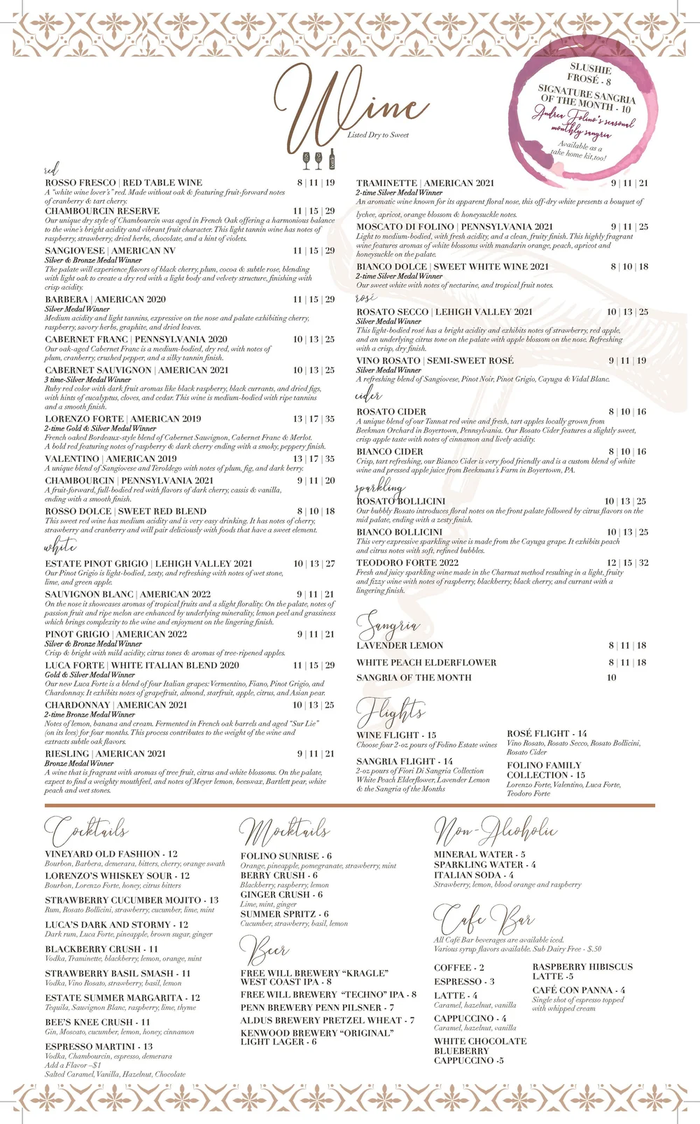 Wines — Vintner's Table by Folino Estate