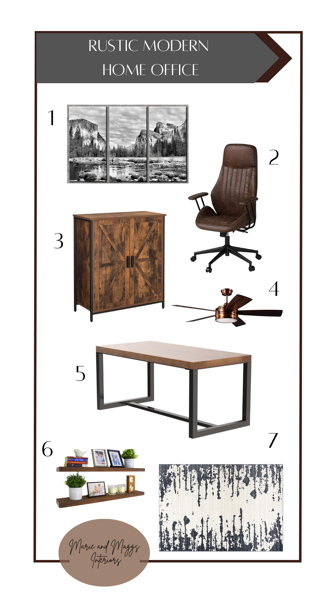 Inspiration for a Rustic Modern Home Office — Marie and Maggs Interiors