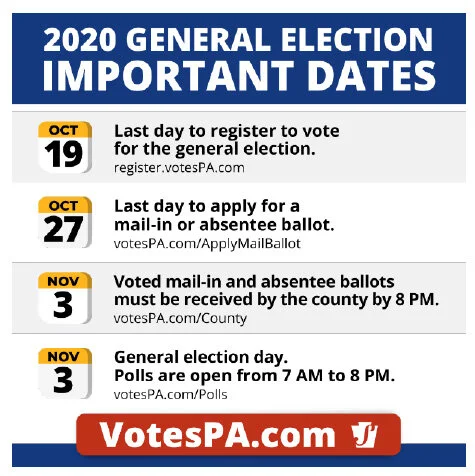 2020 General Election - Important Dates! — Whitman Council Inc