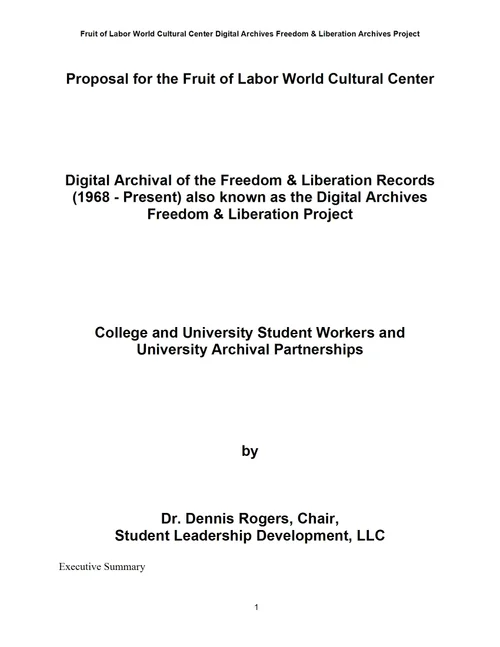 Historical Archive Project — FRUIT OF LABOR