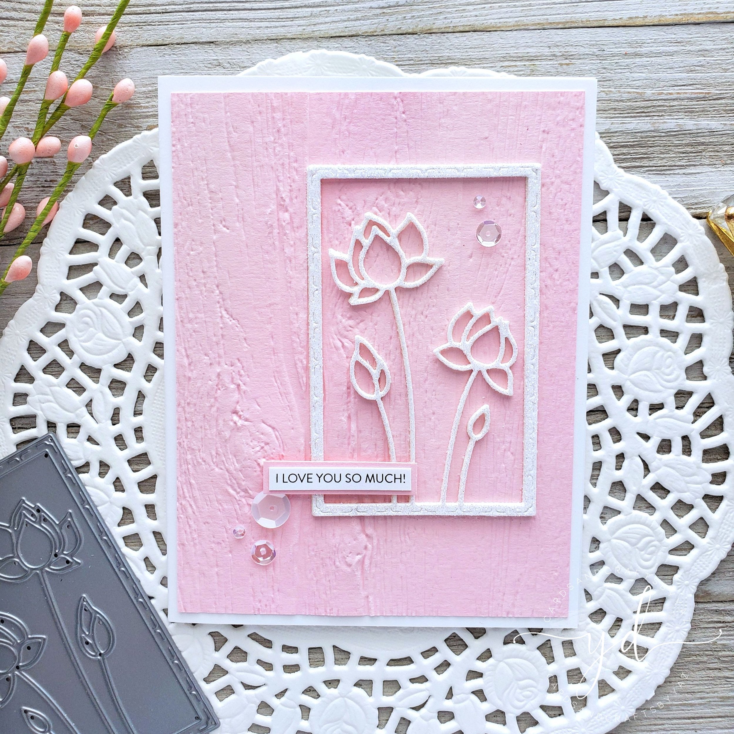 Lotus Frame Greeting Cards — CARDSANDCRAFTSBYYAZ