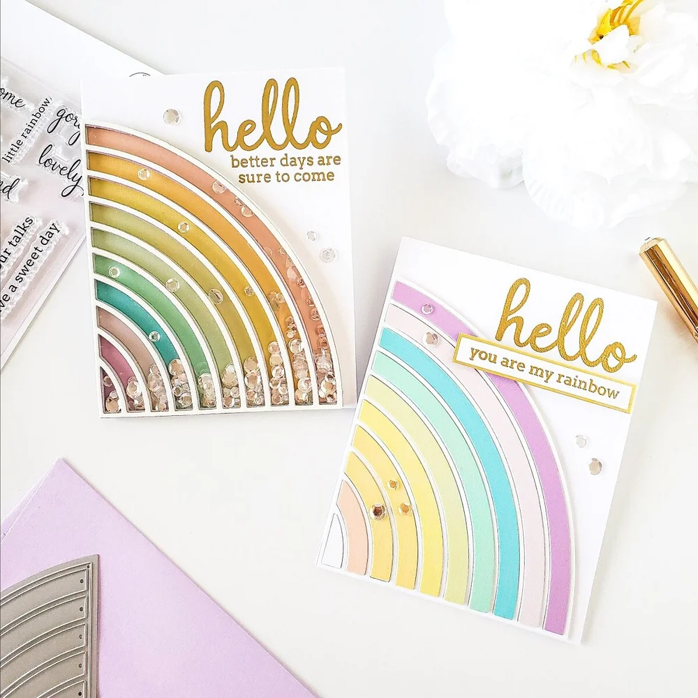 Hello Rainbows┃Inspiration Cards — CARDSANDCRAFTSBYYAZ