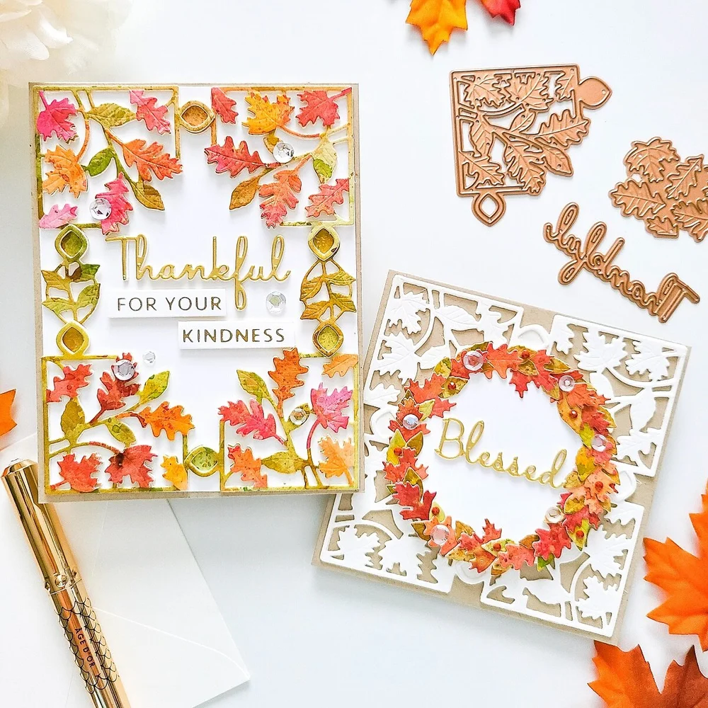 Spellbinders DOM-OCT20┃Fall Leaves Card Creator Inspiration Cards ...