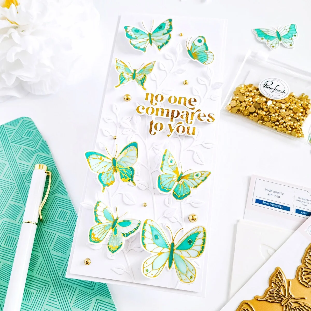 Small Butterflies Hot Foil Plate, Stencil & Die┃Inspiration Card ...